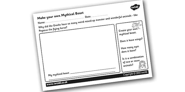 Make Your Own Mythical Beast Worksheet Design Your Own
