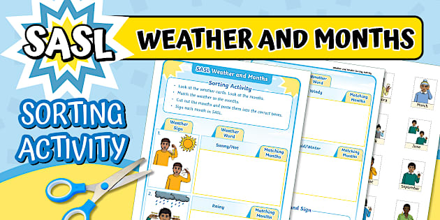 Foundation Phase - SASL - Weather and Months - Sorting Activity (CAPS ...