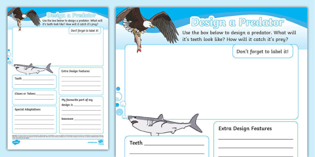 Design a Predator Worksheet (teacher made) - Twinkl