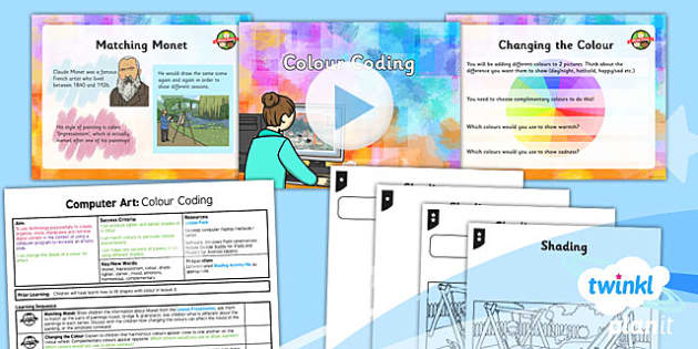 Computing: Computer Art: Colour Coding Year 2 Lesson Pack 4
