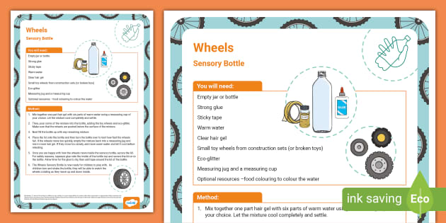 Wheels Sensory Bottle | Sensory | Twinkl - Twinkl