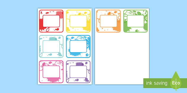 👉 Splat-Themed Square Peg Labels (teacher made) - Twinkl