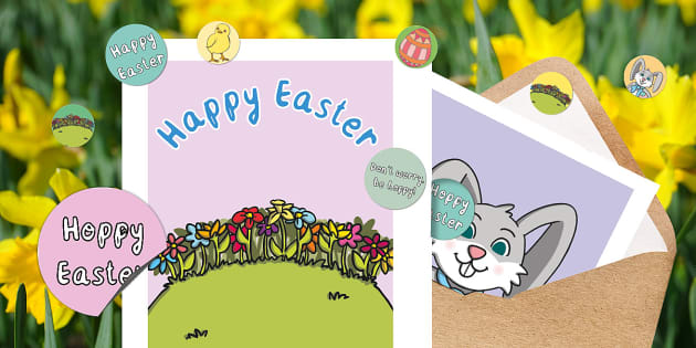 Make an Easter Bunny Card - Spring - Sticker Activity