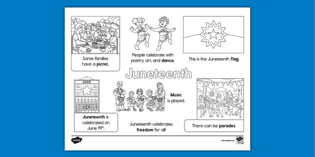 Juneteenth Coloring Activity for K-2nd Grade - Twinkl