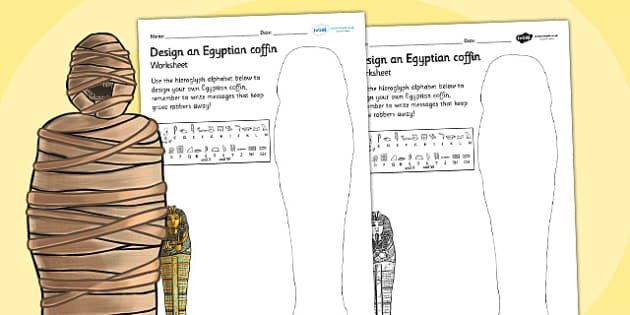 Design a Sarcophagus Worksheet - sarcophagus, design a sarcophagus, ancient