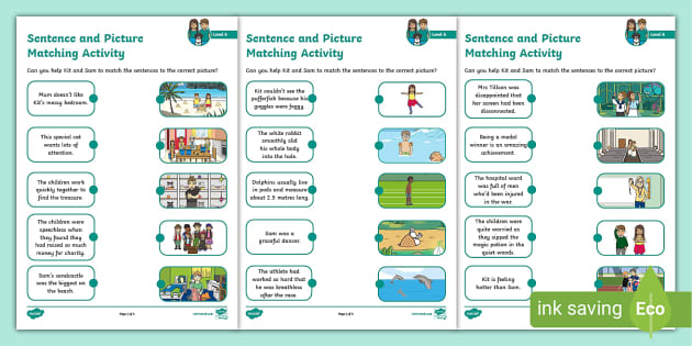Level 6 Weeks 21-30 Sentence and Picture Matching Activity
