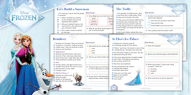 Frozen Questions Worksheet Pack for Grades 1-2 | Twinkl USA