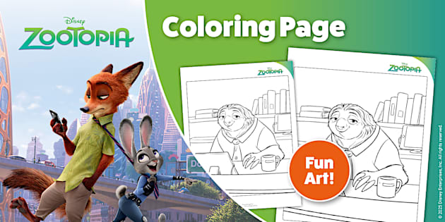 Zootopia: Flash Coloring Page