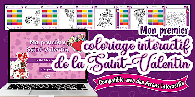 Jeu coloriage interactif : Ma première Saint-Valentin
