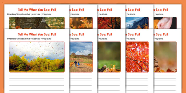 Tell Me What You See: Fall Photo Writing Activity for K-2nd Grade