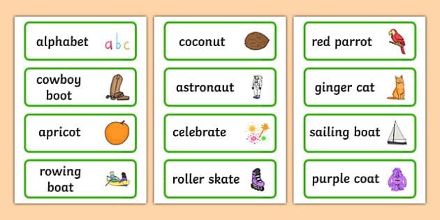 Three Syllable Final T Sound Word Cards