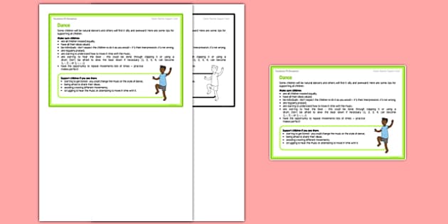 Foundation PE (Reception) - Dance Teacher Support Card