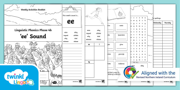 NI Linguistic Phonics Phase 4b ‘ee’ Sound Activities Booklet