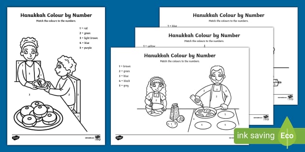 Kindergarten Hanukkah Colour by Number Activity | Twinkl