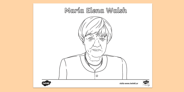 Hoja para colorear: María Elena Walsh (teacher made)