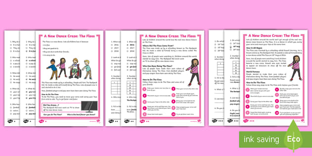 KS1 A New Dance Craze: The Floss Differentiated Reading Comprehension ...