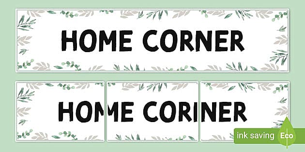 Botanical-Themed Home Corner Display Banner - Twinkl