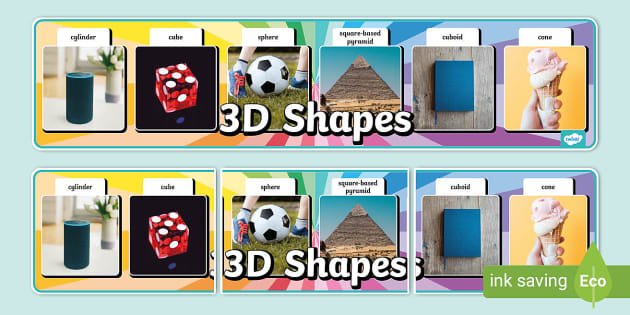 👉 3D Shapes Photo Display Banner (teacher made) - Twinkl