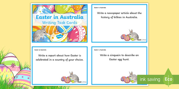 Australian Easter Writing Challenge Cards (teacher made)