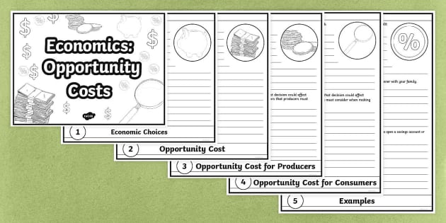 Economics: Opportunity Costs Flipbook for 6th-8th Grade