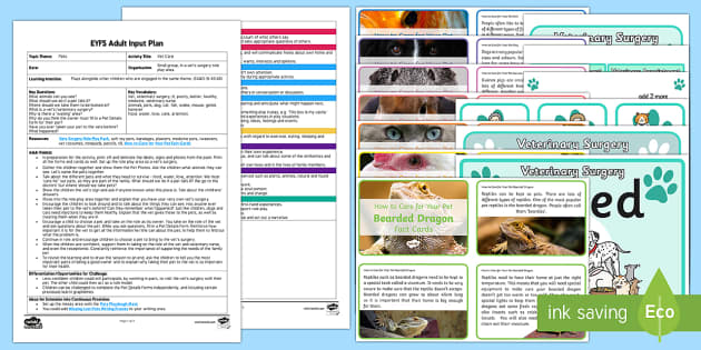 Adult Plan and Resource Pack: Vet Activities for Early Years