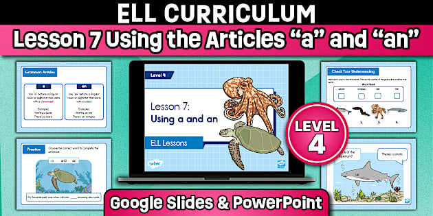 Level 4, Lesson 7 Using a and an Google Slides & PowerPoint