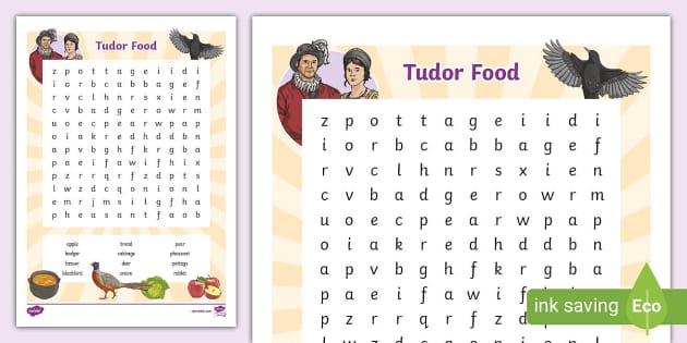 Tudor Food Word Search