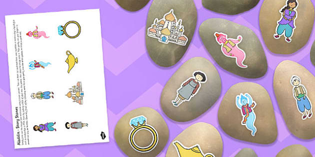 Aladdin Story Stone Image Cut Outs (teacher made) - Twinkl