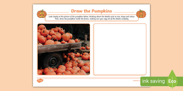 Draw the Pumpkins Art Activity (teacher made) - Twinkl