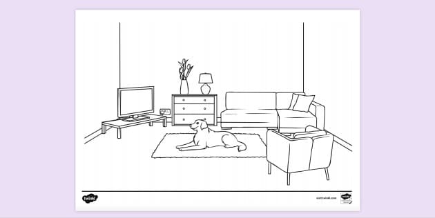 FREE! - Room Background Colouring Sheet | Colouring Sheets