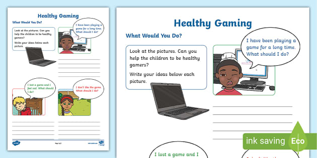 KS1 Healthy Gaming Worksheet (teacher made)