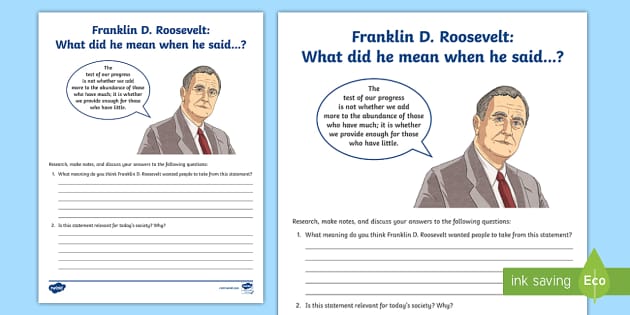 Franklin D. Roosevelt Quote Research and Discussion Activity