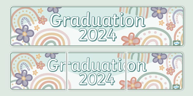 Editable Muted Rainbow Graduation Display Banner | Twinkl