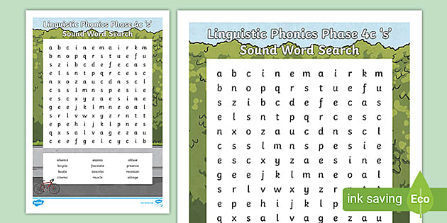 Linguistic Phonics Phase 4c 's' Sound Word Search