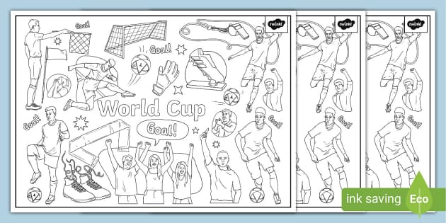 Men's Football World Cup Doodle Colouring Pages - Twinkl