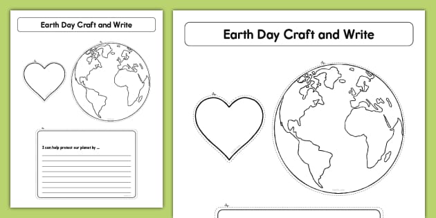 Earth Day Craft and Write Activity (teacher made) - Twinkl