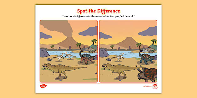 Dinosaurs Spot the Difference Activity | Worksheet