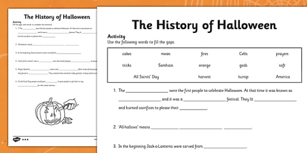 Halloween cloze | Activity worksheet | Easy to print.