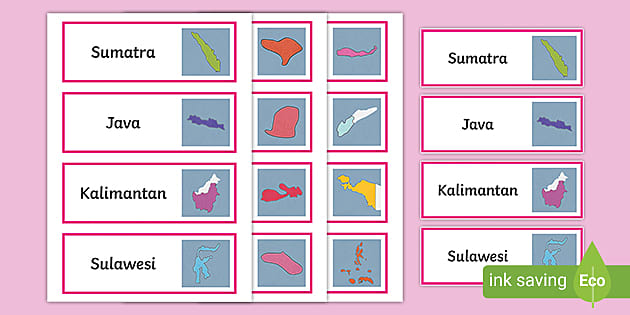 Indonesian Islands Word Cards (teacher made) - Twinkl