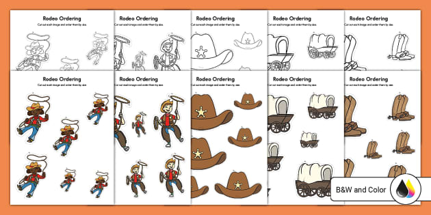 Rodeo Size Ordering Activity Hecho Por Educadores Twinkl