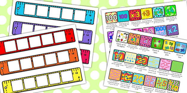 Maths Ruler Target Cards (teacher made) - Twinkl