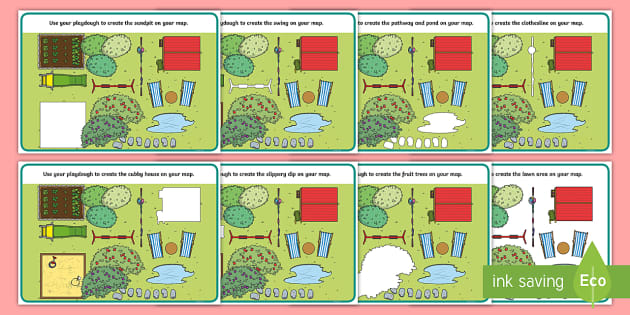 My Backyard Playdough Mats (teacher made) - Twinkl