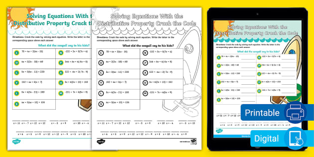 Solving Equations With Distributive Property Crack the Code