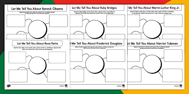Important Black History Figures Graphic Organizers for K-2nd