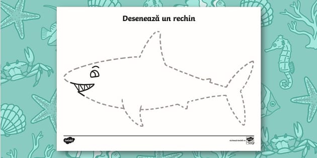 Desenează un rechin – Activitate de trasare după model