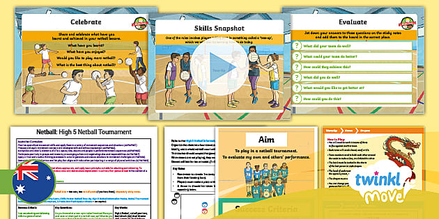 Move PE Year 6 Netball Lesson 6: High 5 Netball Tournament Lesson Pack
