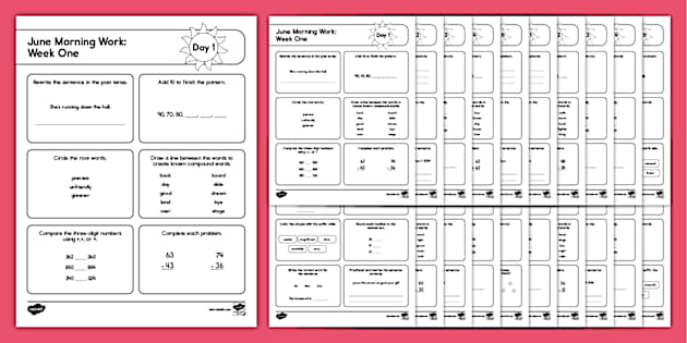 Second Grade June Morning Work Bundle (teacher made)