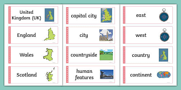 Geo Wonderers KS1: The United Kingdom Key Vocabulary Card
