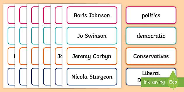 UK Elections 2019 Word Cards (teacher made) - Twinkl