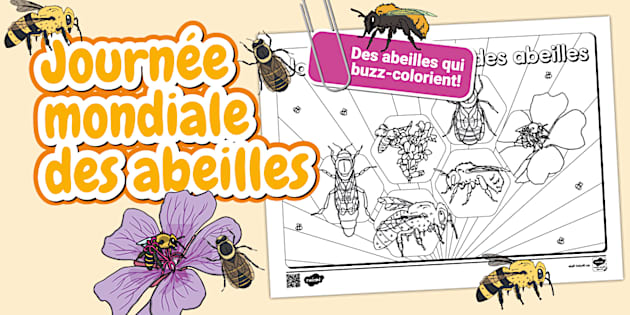 Coloriage : Journée mondiale des abeilles